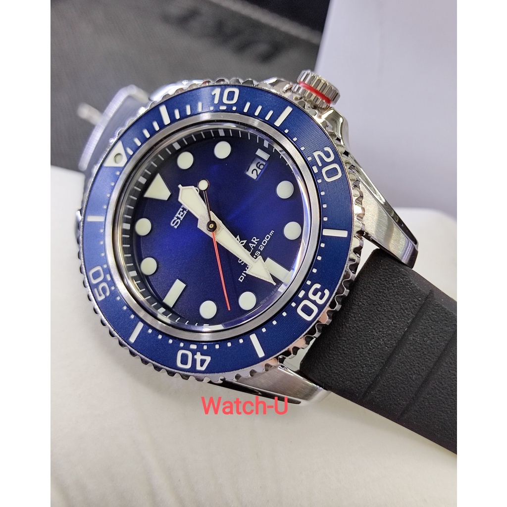 นาฬิกา SEIKO SOLAR SUBMARINER 200M สายยาง รุ่น SNE593P1 / SNE593P ...