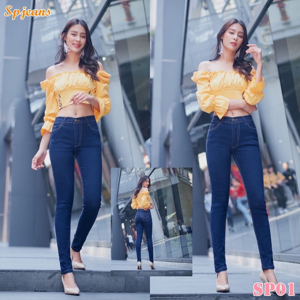 SP jeans กางเกงยีนส์ขาเดฟยาว SP01 งานป้ายที่สวยเฉี่ยว แบบเป๊ะ ผ้านุ่ม สวมใส่สบาย | Shopee Thailand