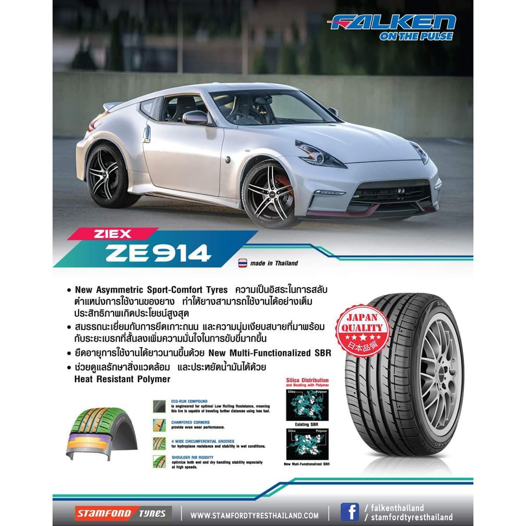 195/60R15 Falken ใหม่2024/22 ZE914 (1เส้น) ยางญี่ปุ่นผลิตในประเทศไทยส่งออกทั่วโลก สุดยอดยางนุ่ม ...