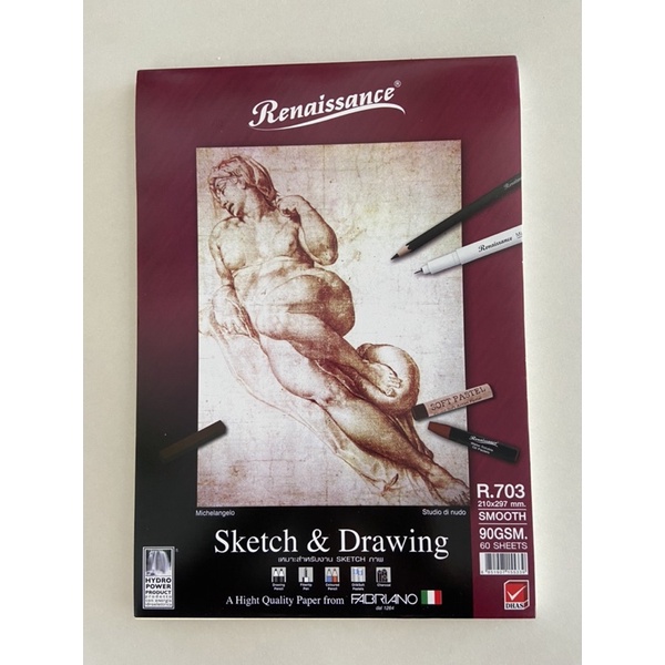 สมุดสเก็ตช์ (สันกาว) Renaissance & Fabriano รุ่นR703 ขนาด A4 | Shopee Thailand