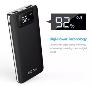 GETIHU จอแสดงผล LED 10000 mAh Power Bank 4.2 A 2 พอร์ต USB ความเร็วสูง ...