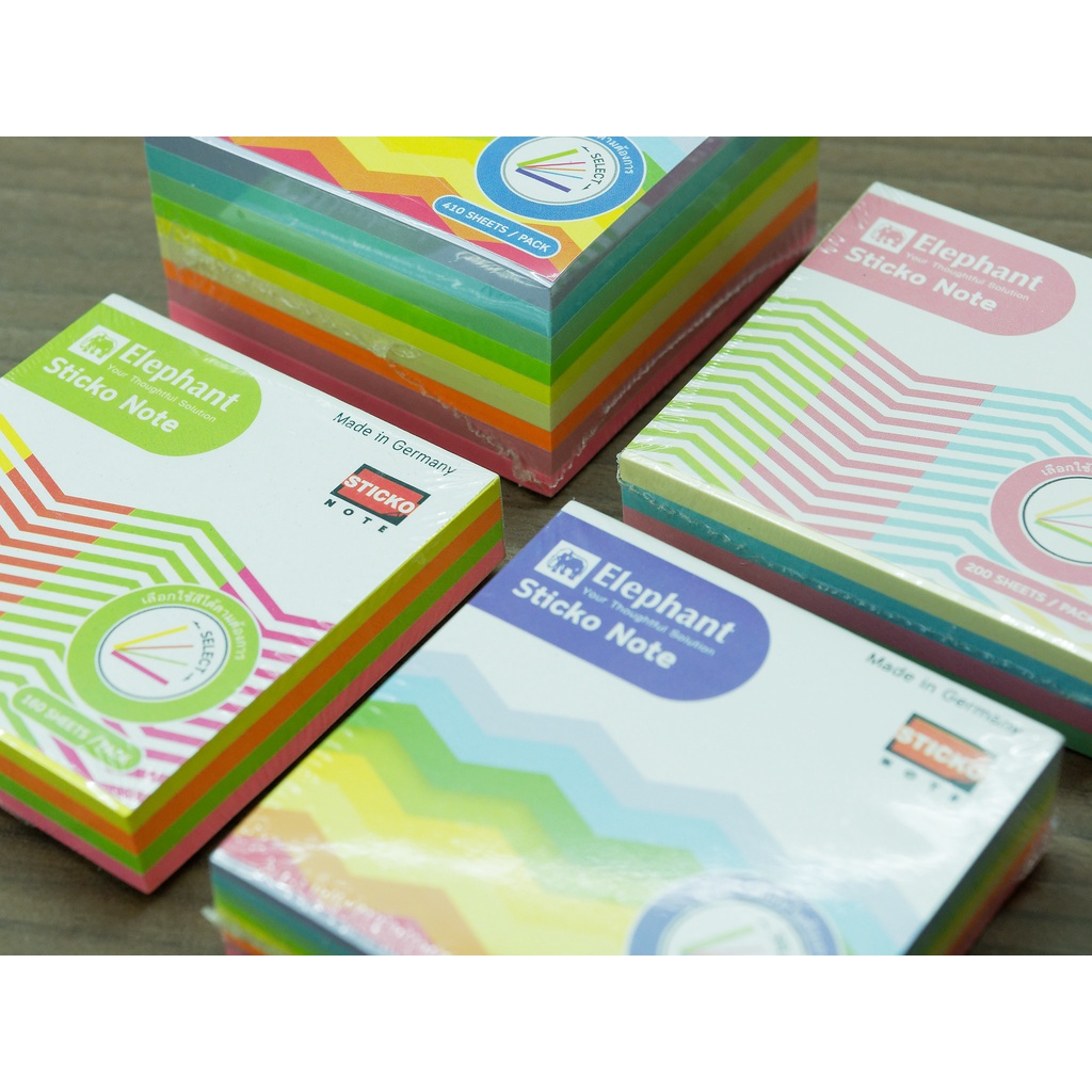 Elephant กระดาษโน๊ต กระดาษโน๊ตกาวในตัว พาสเทล 3x3 นิ้ว Sticko note ...