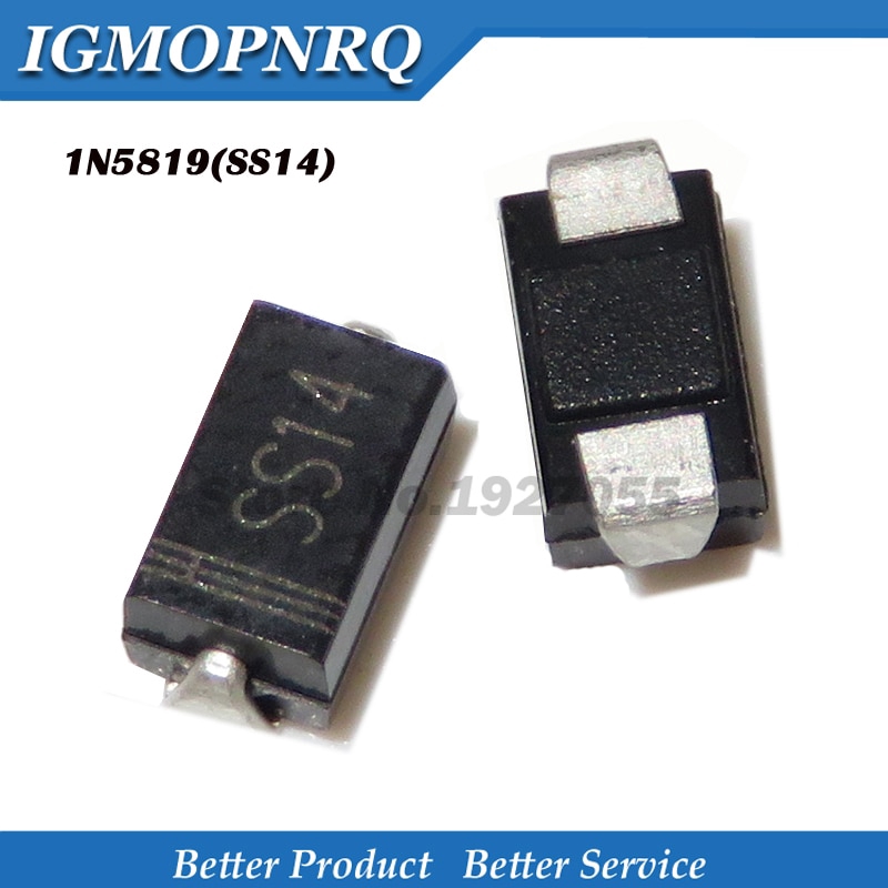 100PCS SMA Rectifier diode 1N5819 SS14 1N5822 SS34 SR160 SS16 1N5817 ...