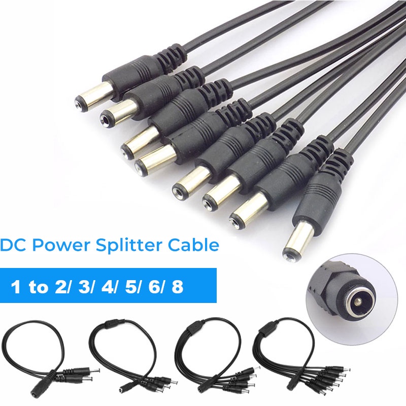 1 to 2/3/4/5/6/8 Way DC Power Splitter สายเคเบิ้ลสําหรับกล้องวงจรปิดอะ ...