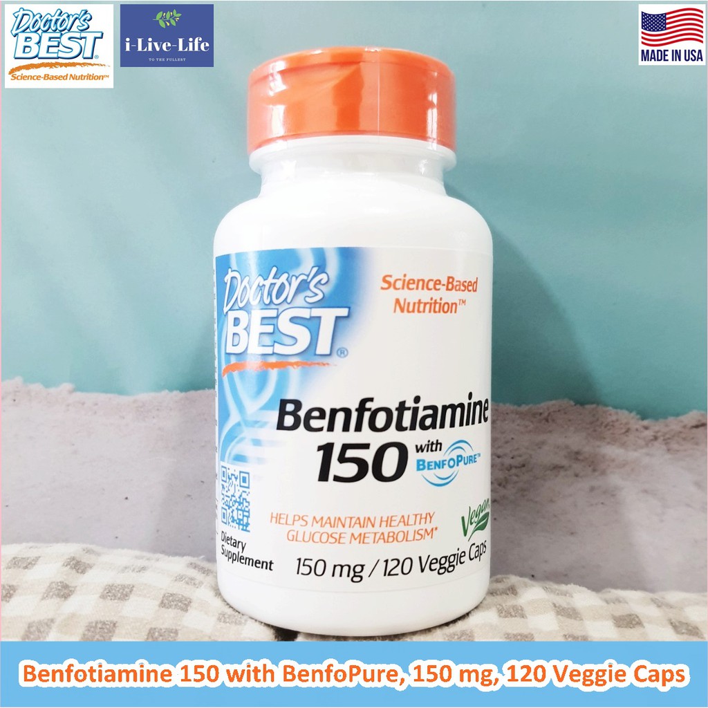 เบนโฟติเอมีน Benfotiamine 150 with BenfoPure, 150 mg, 120 Veggie Caps - Doctor's Best | Shopee ...