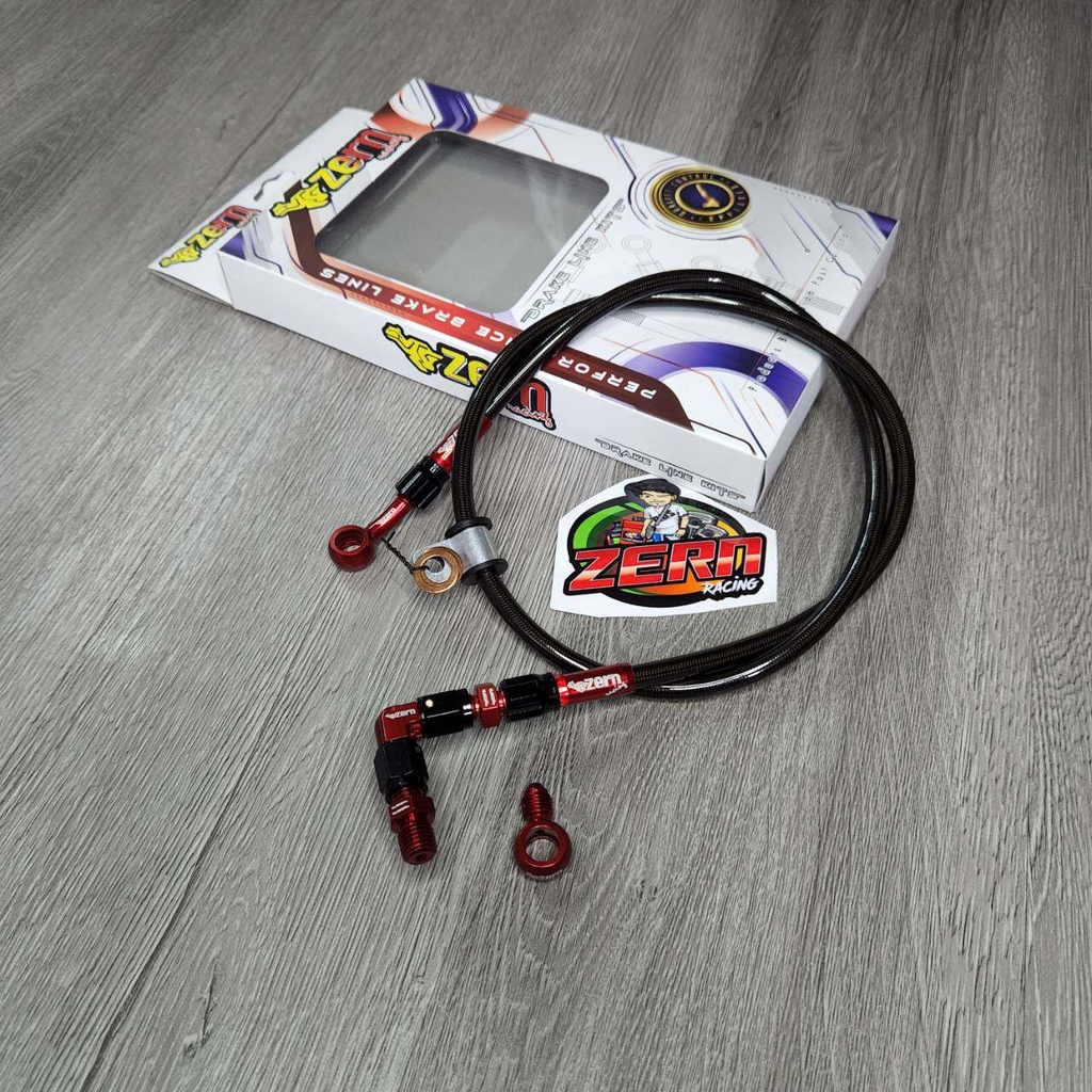 สายเบรค ZERN สีแดงตัดดำ หัวปลั๊ก 90 องศา + หัวโจเซฟกลมสีดำ ยาว36นิ้ว ใส่เวฟได้ทุกรุ่น สำหรับใส่ ...