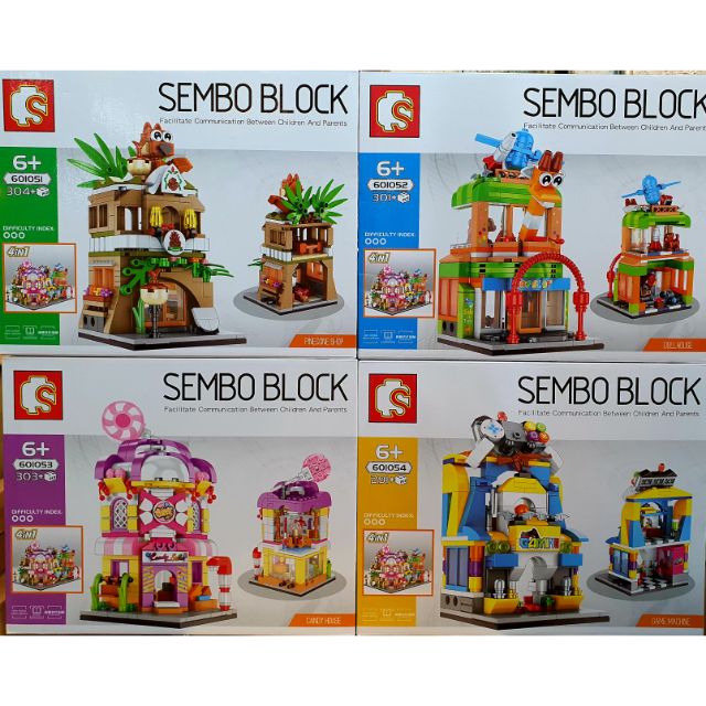 เลโก้ ชุดร้านค้า SEMBO BLOCK 601051-601054 | Shopee Thailand
