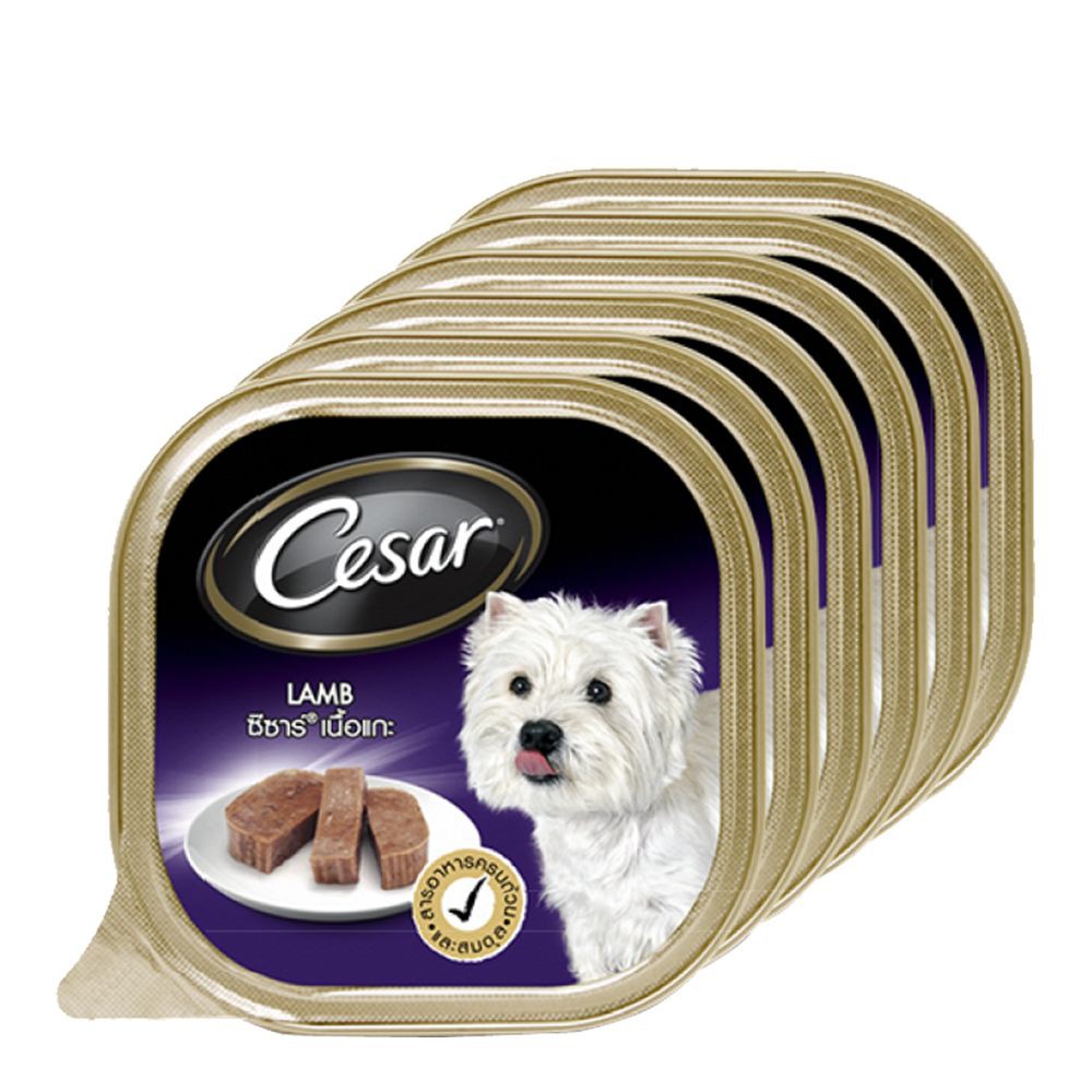 ซีซาร์ อาหารสุนัข รสเนื้อแกะ 100 กรัม (6 กล่อง) Caesar dog food, lamb ...