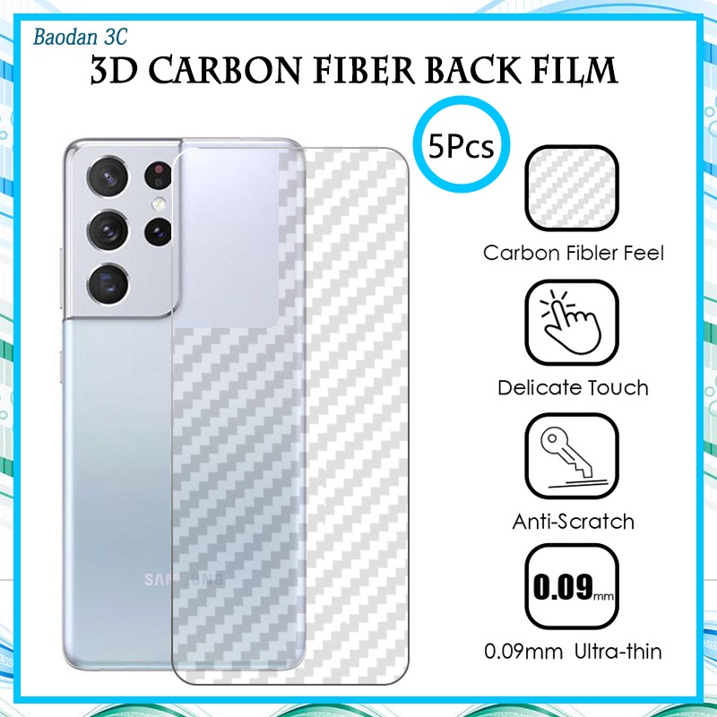 ฟิล์มหลังลายคาร์บอนไฟเบอร์สำหรับเคสโทรศัพท์มือถือสําหรับ Samsung Galaxy S21 S20 FE Ultra S10 ...