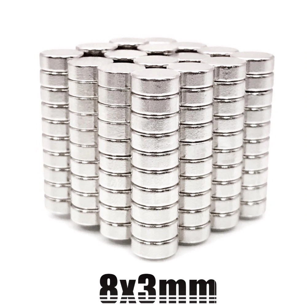 10ชิ้น แม่เหล็กนีโอไดเมียม 8x3มิล กลมแบน 8*3มิล Magnet Neodymium 8x3mm ...