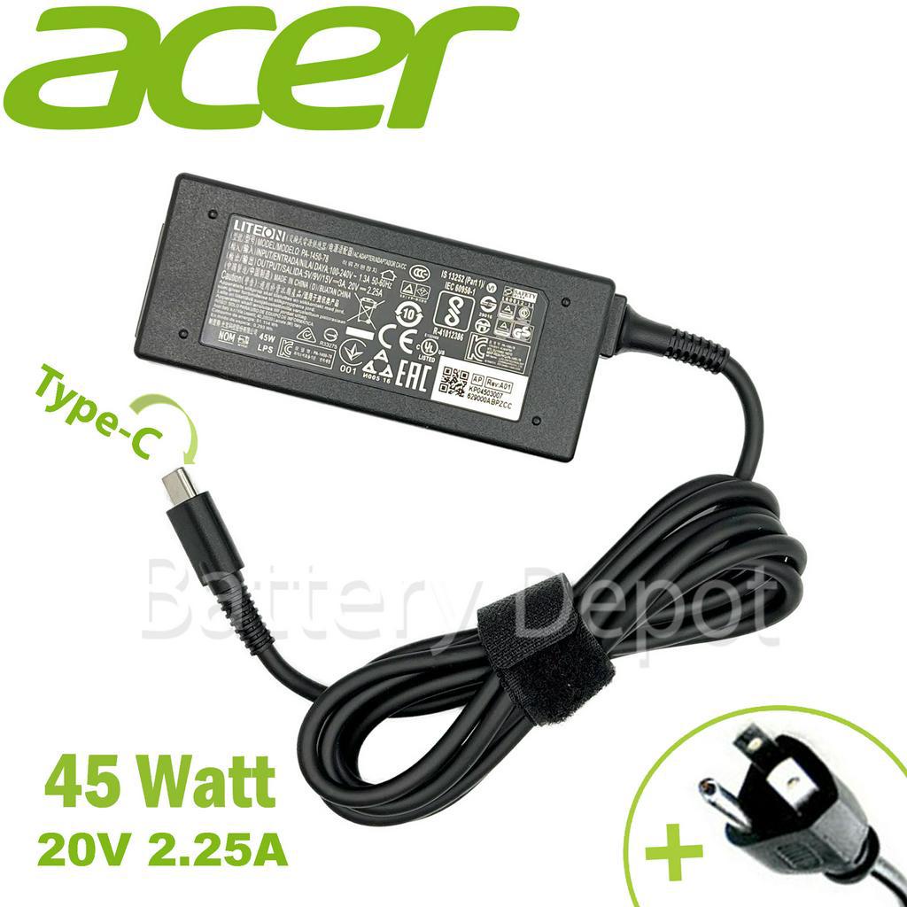 Acer Adapter ของแท้ Acer 20V/2.25A 45W หัว Jack USB Type-C สายชาร์จ เอ ...