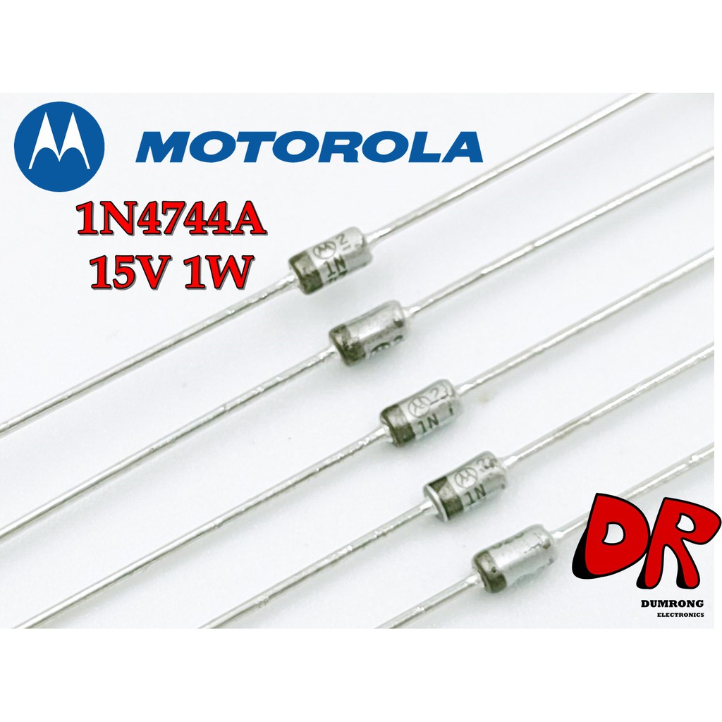 (5 ชิ้น) ซีเนอร์ไดโอด 1N4744A 15V 1W ยี่ห้อ MOTOROLA 1N4744 zener diode | Shopee Thailand