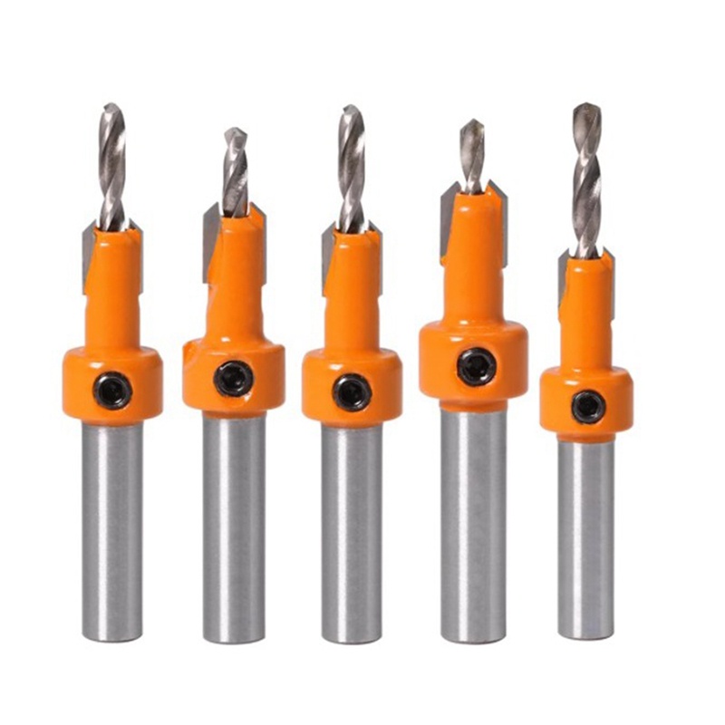 5Pcs Wood Hole Drill Bit,8MM Shank Countersink Drill Bit Router Bit ...