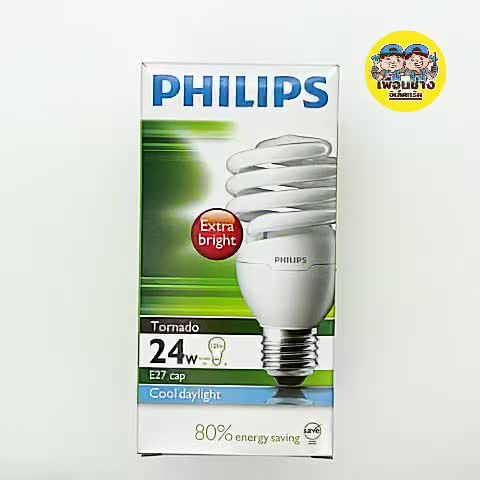 PHILIPS หลอดตะเกียบ ประหยัดไฟ ทอร์นาโด หลอดไฟ E27 ขั้วเกลียว 11w 14w ...