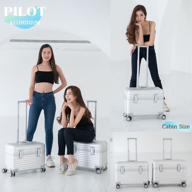 Tpartner แท้ [ประกัน 3ปี] Pilot Alu กระเป๋าเดินทางล้อลาก อลูมิเนียม ฝาบน ใส่ Laptop กล้องถ่ายรูป ...