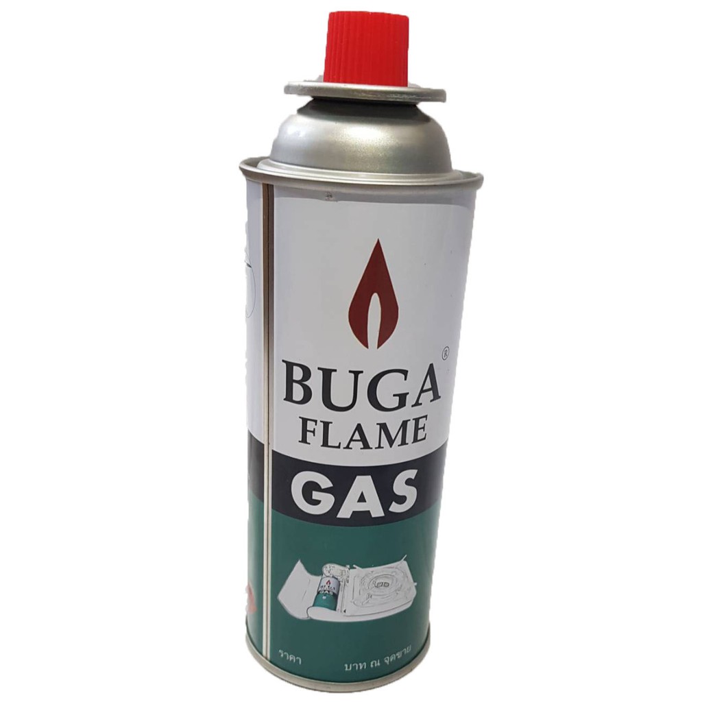 รุ่นใหม่ แก๊สกระป๋อง BUGA FLAME GAS ปริมาตรสุทธิ 355 ml. (1ป๋อง ...