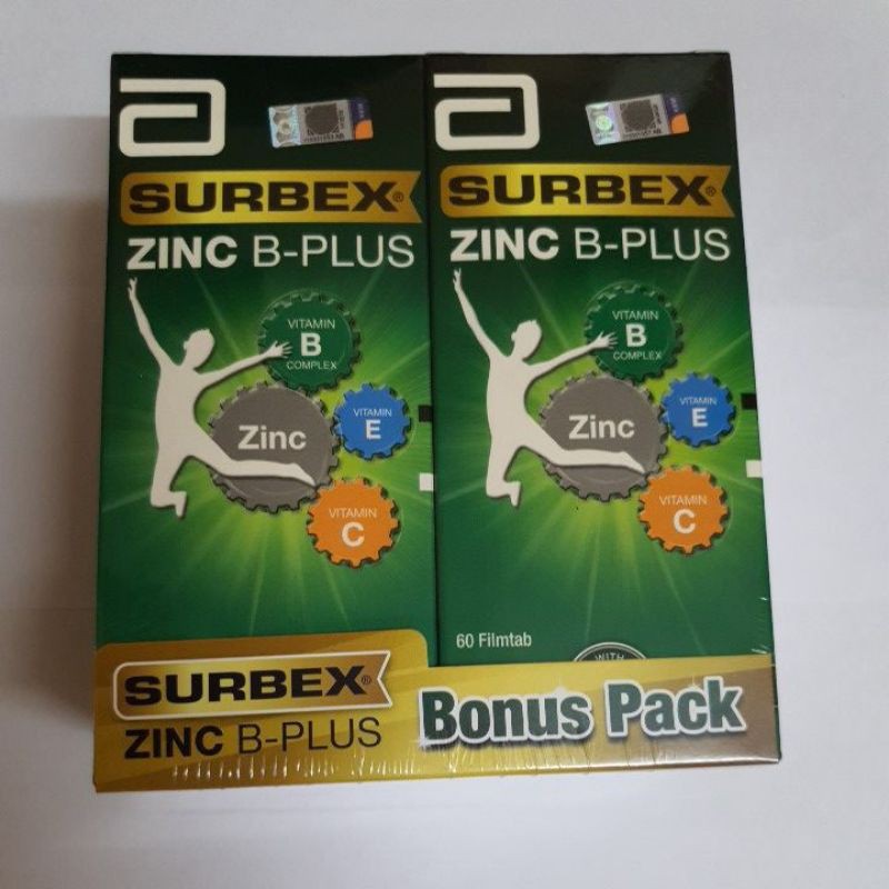 Surbex Zinc B-Plus Tablets 2x60s (วันหมดอายุ:06/2026) | Shopee Thailand