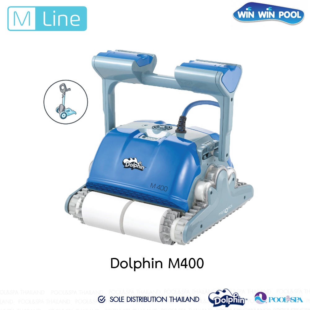 Dolphin M400 Robotic pool cleaner for Semi-Commercial Pool หุ่นยนต์ทำ ...