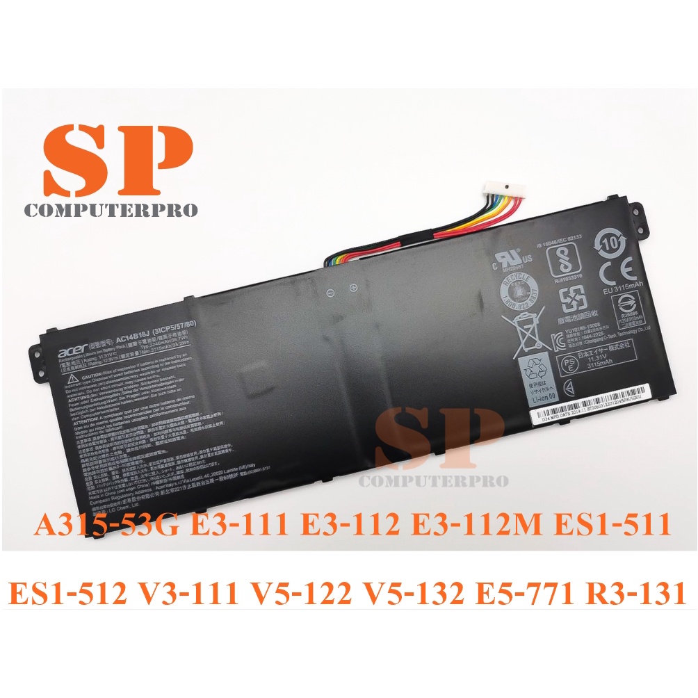 ACER BATTERY แบตเตอรี่ของแท้ ACER Aspire A315-53G A315-57G-76AR E3-111 E3-112 E3-112M ES1-511 ...