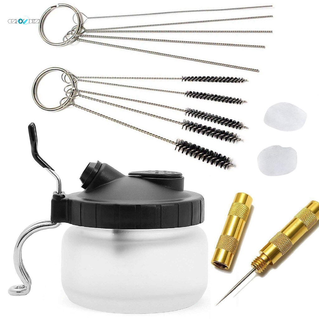 14-in-1 Airbrush Cleaning Kit | Cleaner Set with Glass Pot, Stainless ...