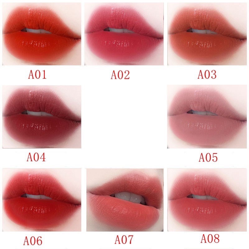 Q.21 HLLRลิปสติก 3.2g สีพีช แดงก่ำแดง ส้ม อิฐ เพิ่มความชุ่มชื้นเครื่องสำอาง Lipstick-9019 Q.21 ...
