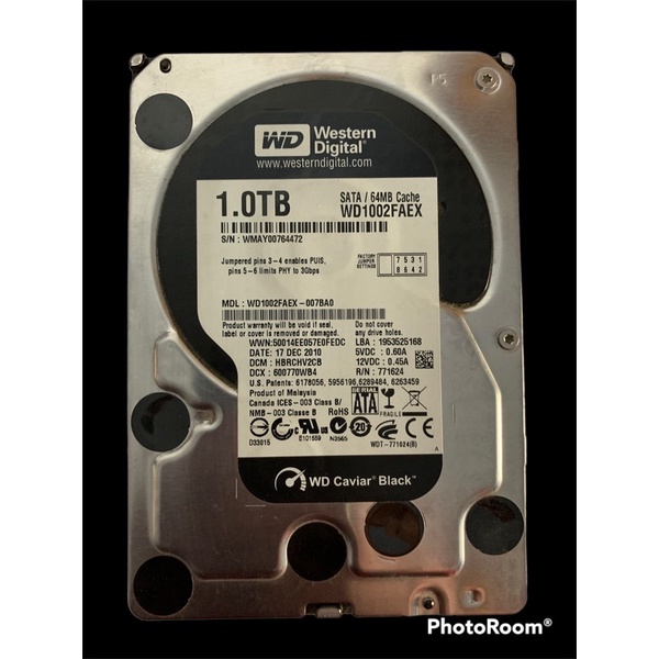 WD Caviar Black 1 TB SATA III 7200 RPM 64 MB Cache Internal Desktop 3.5 ...