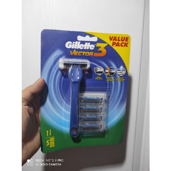ชุดฮิต Gillette Vector 3 Razor 1 Set ยิลเลตต์ เวคเตอร์ทรี ด้ามมีดพร้อม ...