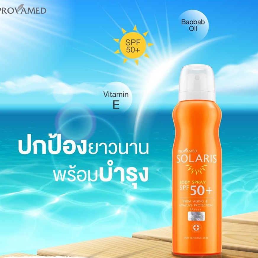 **หมดอายุ01/23 Provamed Solaris Body Spray SPF50+ PA++++ 100ml สเปรย์ ...