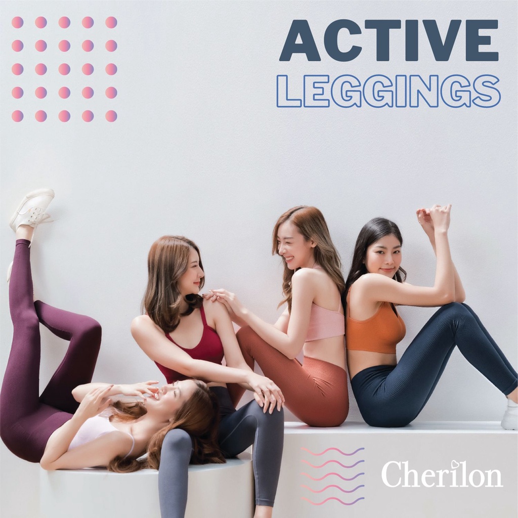 Cherilon เชอรีล่อน Seamless Active Leggings เลกกิ้ง ผ้านุ่มเบา ใส่สบาย กระชับ + ความยืดหยุ่นสูง ...