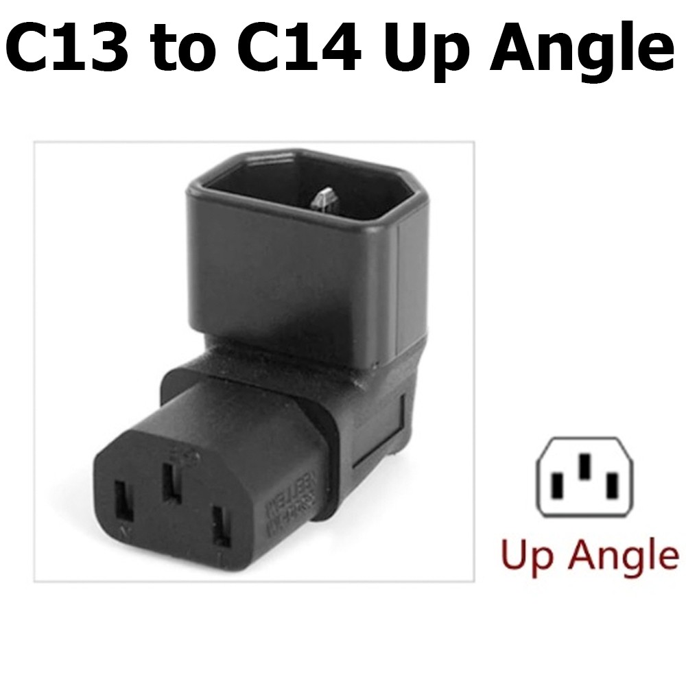 IEC 320 C13 to C14 AC Plug Converter, C14 to C13 Up/Down Angle Power ...