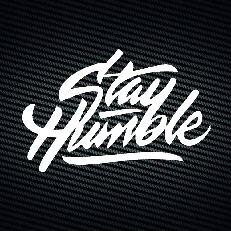พีเอ284.โปรดเก็บ โมเด็ม Stay humble Side Window Triangle Window Sticker ...