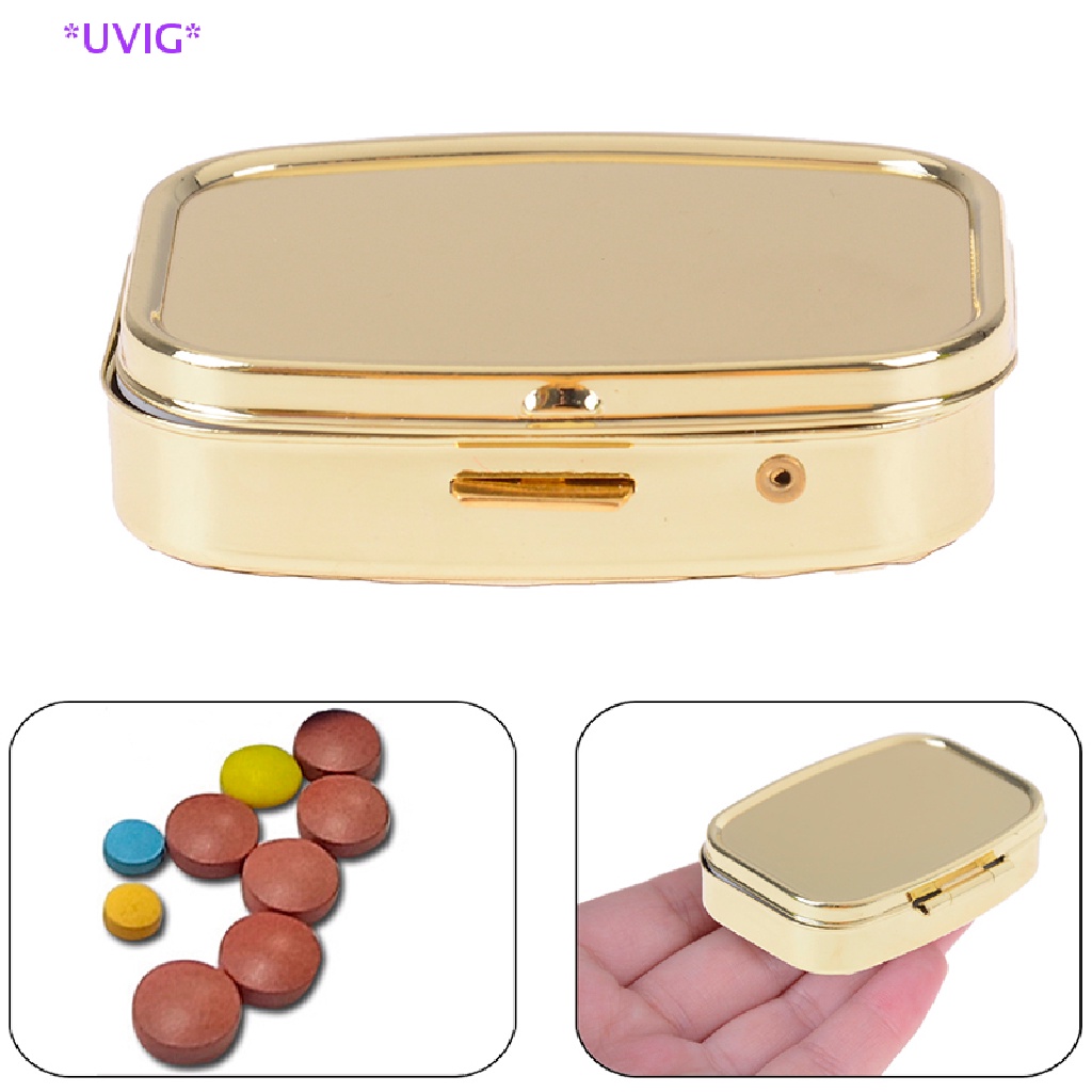 Uvig> ใหม่ กล่องตลับยา โลหะ ทรงสี่เหลี่ยม 2 ช่อง กันชื้น พับได้ ...