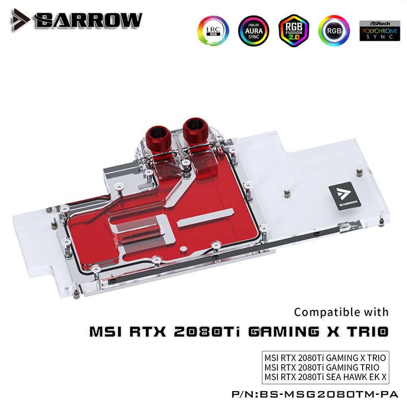 Barrow GPU Water Block MSI RTX 2080Ti 2080SUPER GAMING X TRIO Full ...