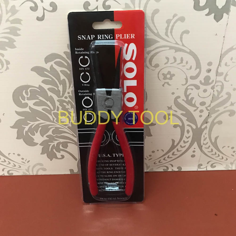 คีม SOLO No.901-7 คีมถ่างแหวนปากตรง คีมถอดปิ๊นล็อค คีมถอดแหวนล็อกนอก คีมอ้าแหวน Circlip Pliers ...
