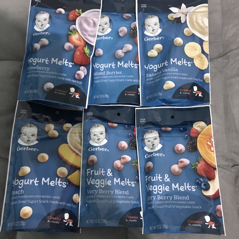 Gerber Yogurt Melts ขนมเด็กนำเข้าจากอเมริกาแบบถุง | Shopee Thailand