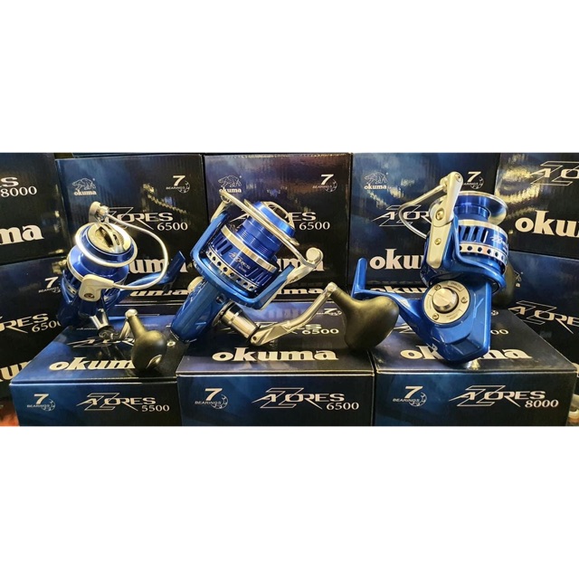 รอก Okuma Azores BLUE รุ่นสปูนเจาะรู | Shopee Thailand