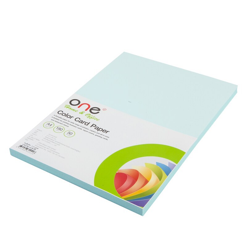 Colour Card Paper A4 180 gsm. (50/Pack) ONE Color Card Paper A4 180 gsm ...