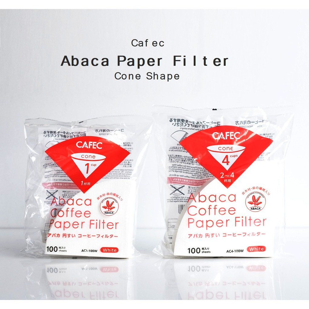 CAFEC Abaca Coffee Paper Filter กระดาษกรองกาแฟฟิลเตอร์ ทรงกรวย 100 แผ่น ...