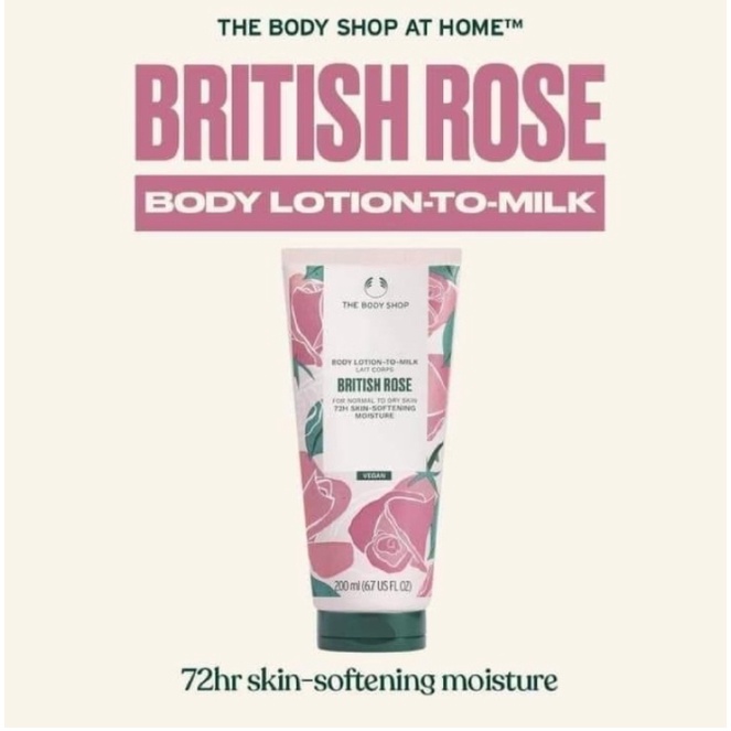 พร้อมส่ง THE BODY SHOP BRITISH ROSE BODY LOTION -TO-MILK 200ML | Shopee ...