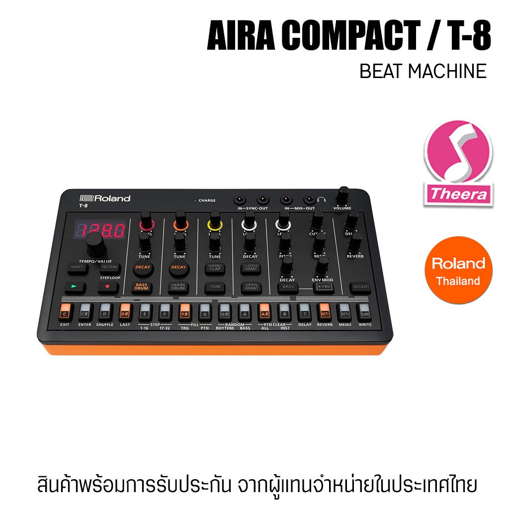 Roland AIRA COMPACT T-8 BEAT MACHINE T8 พร้อมการรับประกัน จากผู้แทน ...