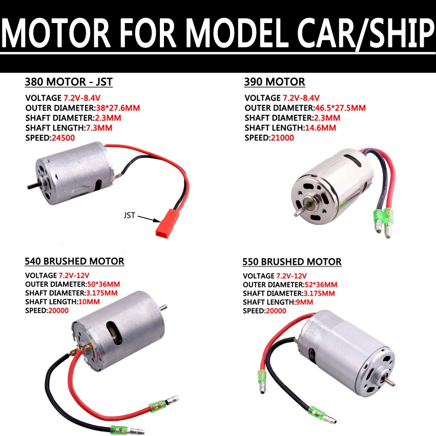 370 380 390 540 550 มอเตอร์สําหรับรถรุ่นและเรือ | Shopee Thailand