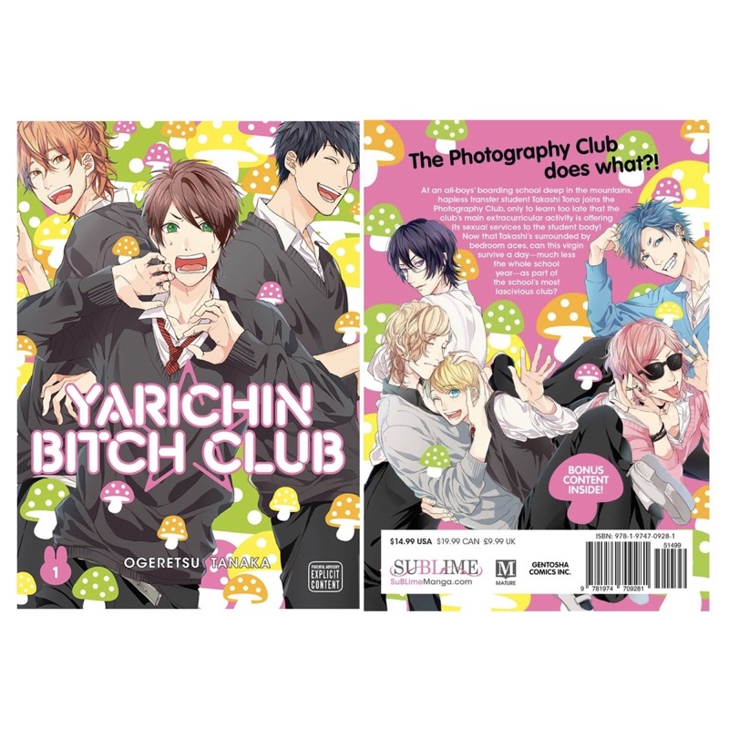 Yarichin Bitch Club [English Manga] (individual) Volume 1-4 (BL /Yaoi) + limited edition ...