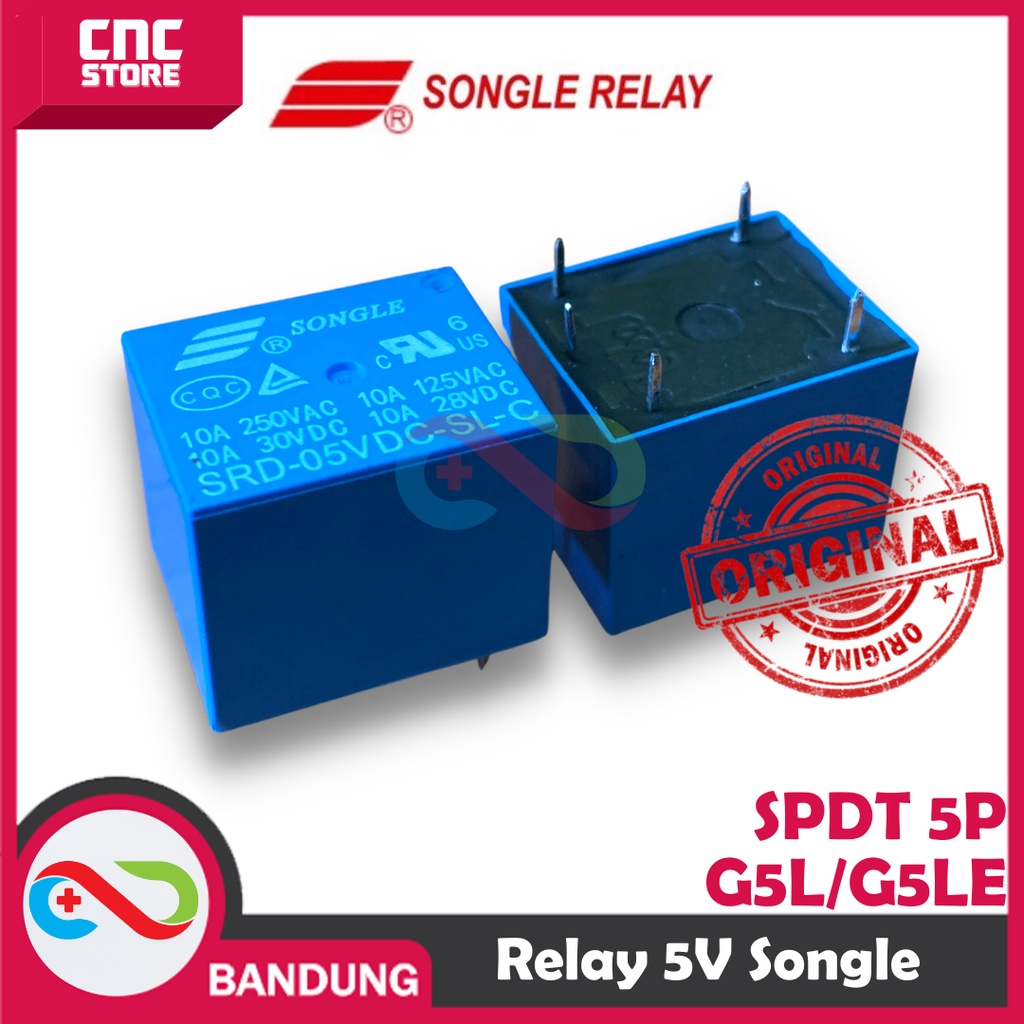 Songl RELAY 5V 10A SRD-05VDC-SL-C 5 PIN 5P G5L G5LE | Shopee Thailand