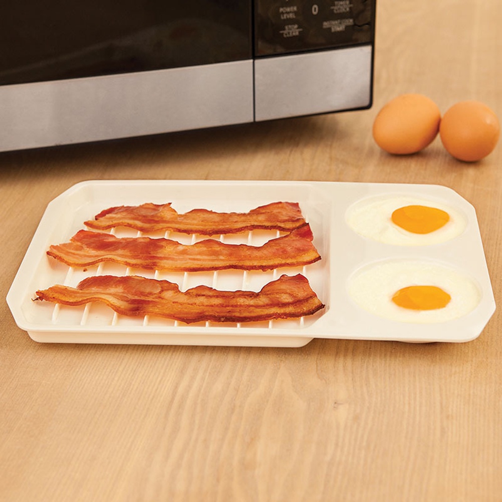 Microwave Bacon Cooker Tray Food Bacons Eggs Cooking Maker Pad Mat ...