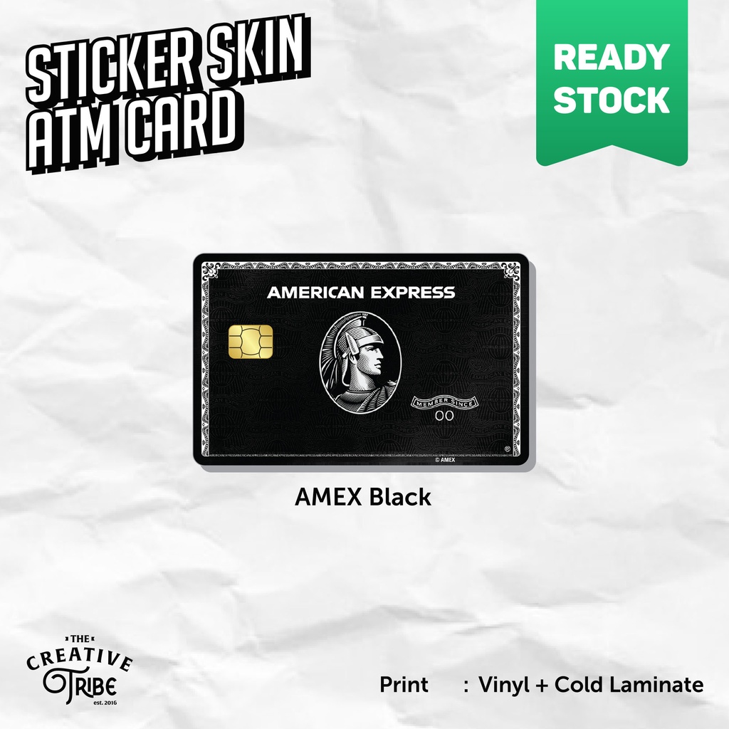AMEX สติ๊กเกอร์การ์ดผิวดําสําหรับ ATM / Etoll / RFID | Shopee Thailand