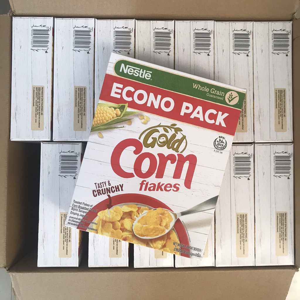 คอนเฟลกเนสเล่ ขนาดกล่อง 500 g Corn flakes Nestle ECONO PACK Whole Grain ...