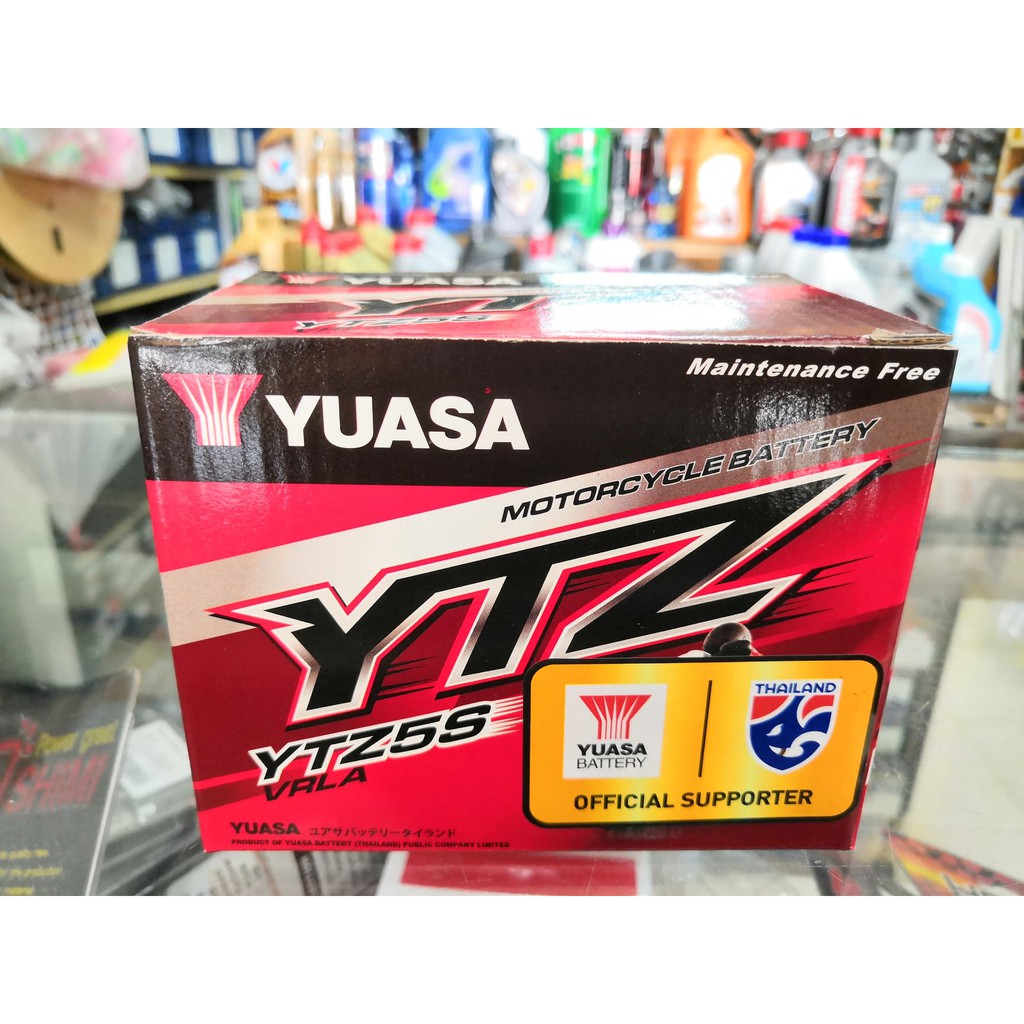 battery YUASA ยัวซ่า แบตเตอรี่แห้งมอเตอร์ไซค์ รุ่น YTZ5S เบอร์ 5 ...