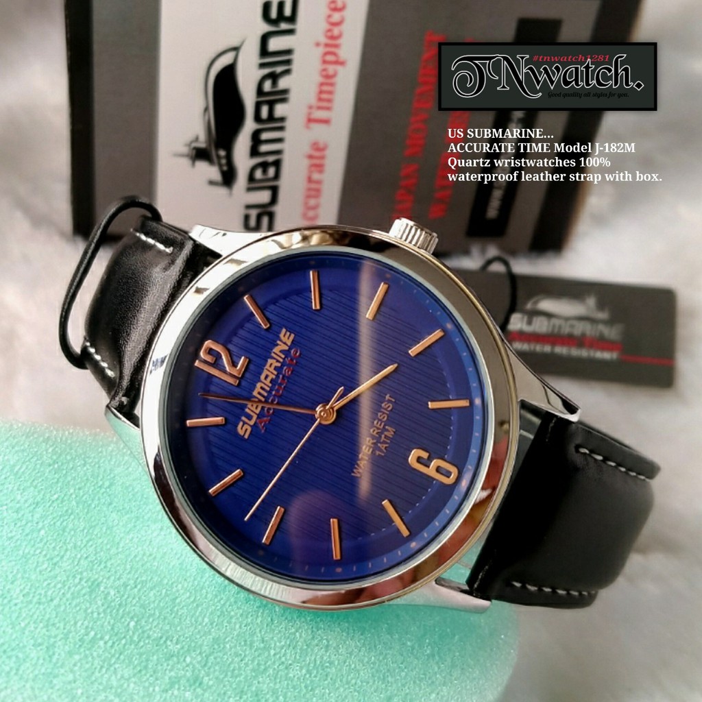 us submarine รุ่น J-183-184M นาฬิกาข้อมือ นาฬิกาผู้ชาย ระบบควอทซ์ นาฬิกาสายหนัง กันน้ำ 100% ...