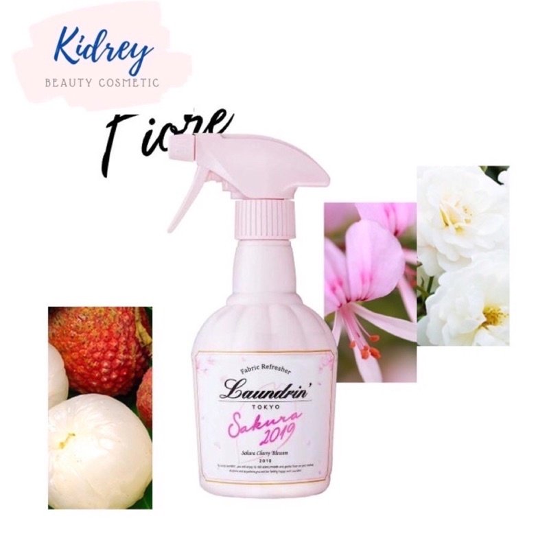 สเปรย์ปรับอากาศ และดับกลิ่น กลิ่นซากุระ LAUNDRIN Fabric Refresher Sakura Cherry Blossom 370 ML ...