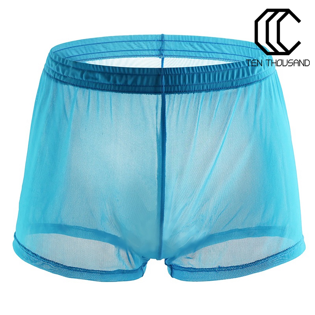 [ขายดี]♥Soutong กางเกงบ็อกเซอร์ซีทรู เอวกลาง ผ้าตาข่าย แบบบาง สีโปร่งใส ...